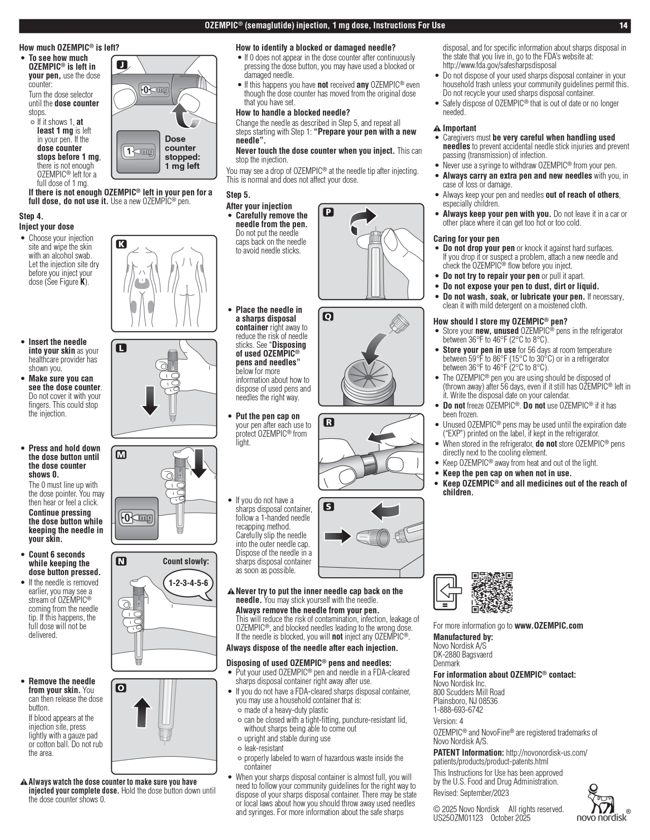 Prescribing Information | Ozempic® (semaglutide) injection 0.5 mg or 1 mg