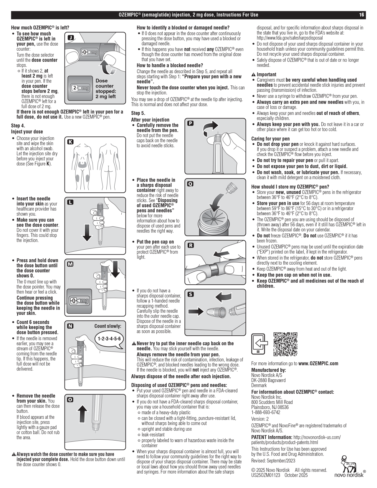 Prescribing Information | Ozempic® (semaglutide) injection 0.5 mg or 1 mg